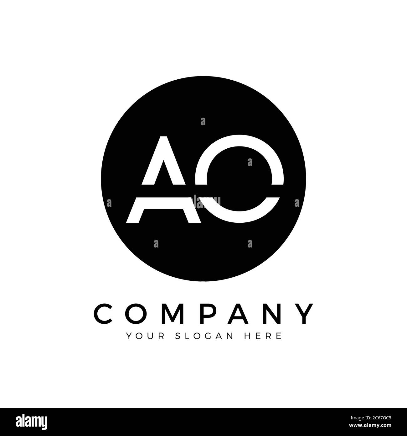 AO Logo Design Business Typography Vector Template. Creative Linked ...