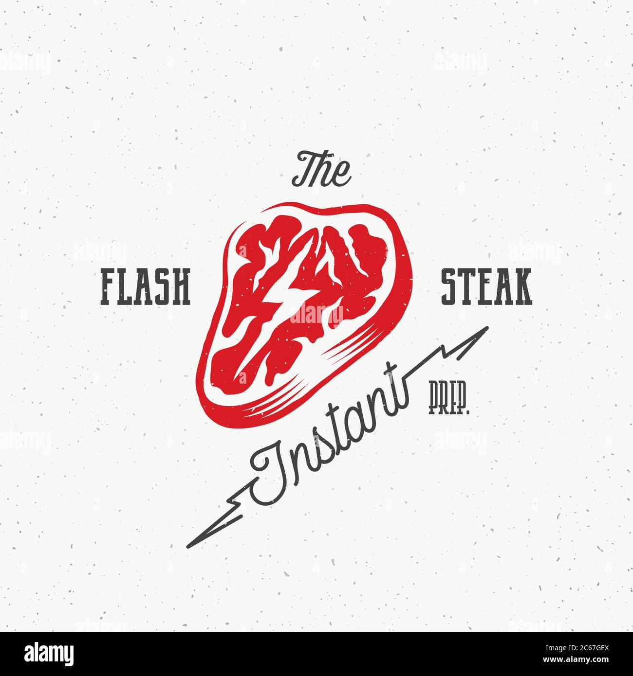 The Flash Instant Steak Abstract Retro Vector Emblem, Label or Logo ...