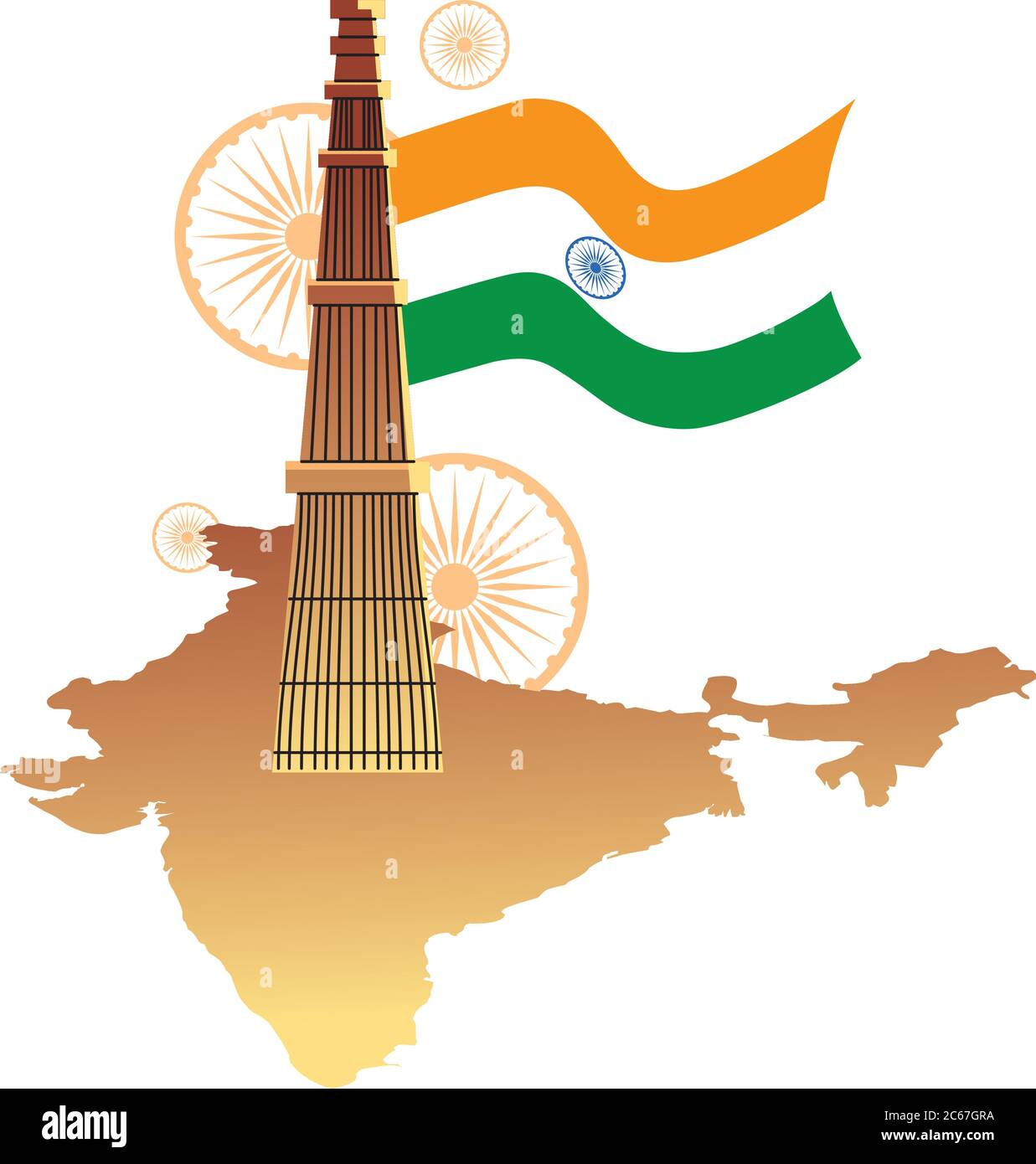 famous temples and monuments of india vector illustration design Stock ...