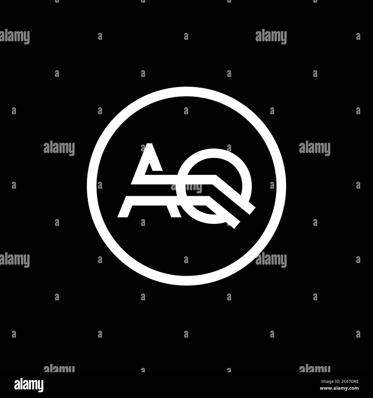 AQ Logo Design Business Typography Vector Template. Creative Linked ...
