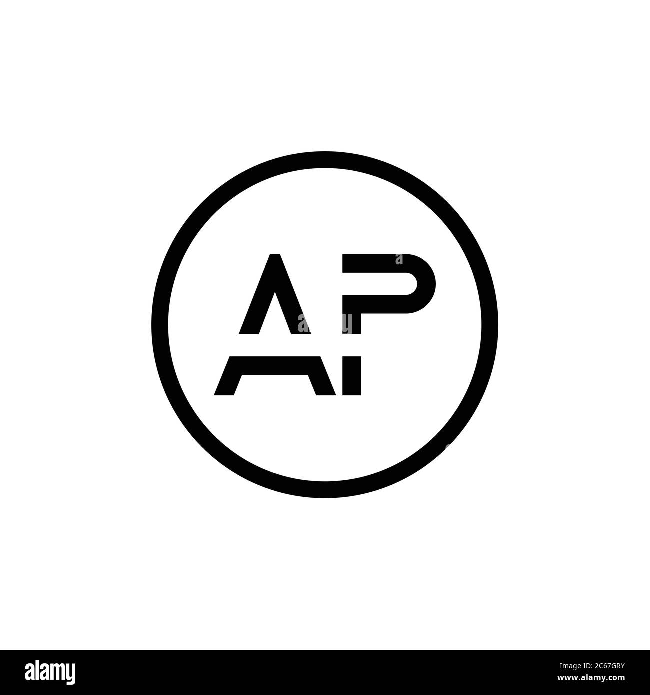 AP Logo Design Business Typography Vector Template. Creative Linked ...