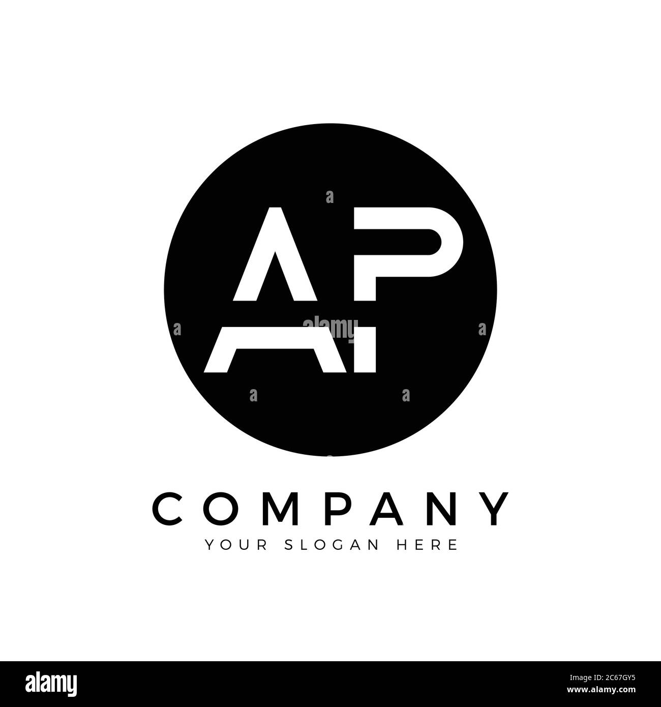 AP Logo Design Business Typography Vector Template. Creative Linked ...