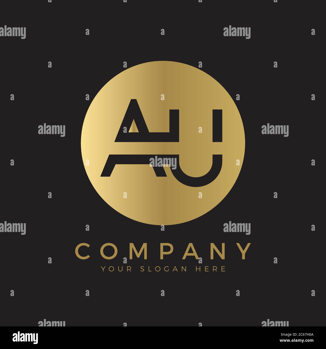 AU Logo Design Business Typography Vector Template. Creative Linked ...