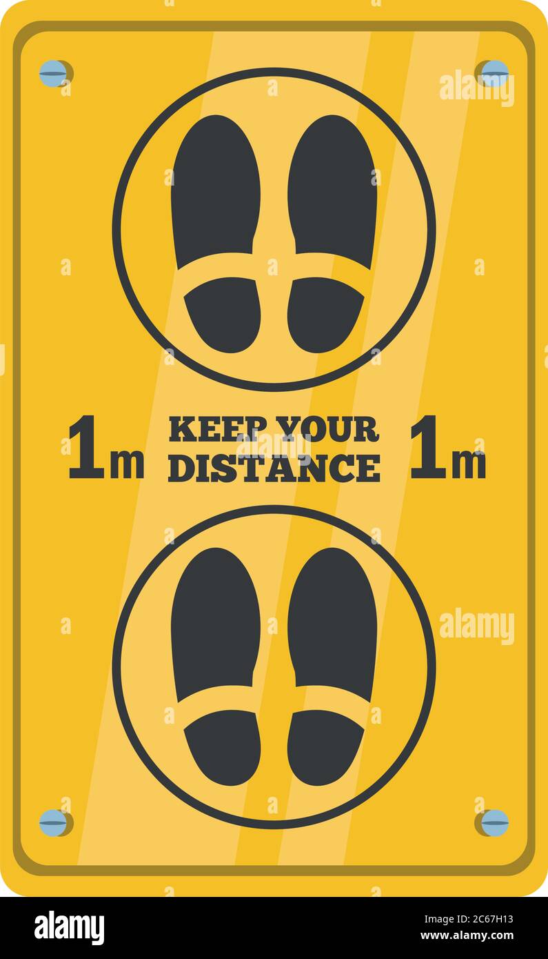 social distancing, please keep a safe distance, warning sign vector ...
