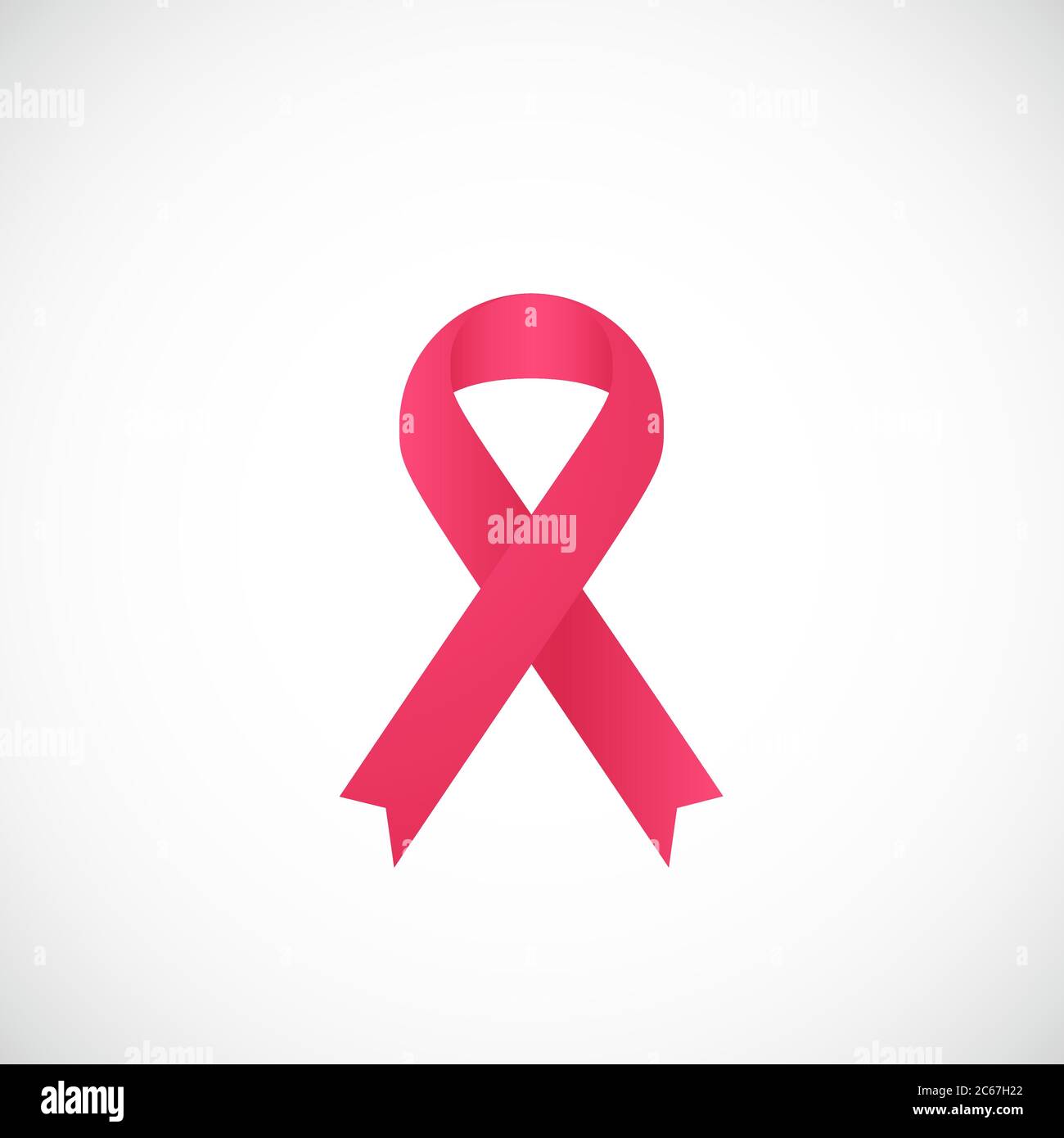 Cancer Ribbon Icon. Pink Awareness Symbol or Sign with Soft Shadows ...