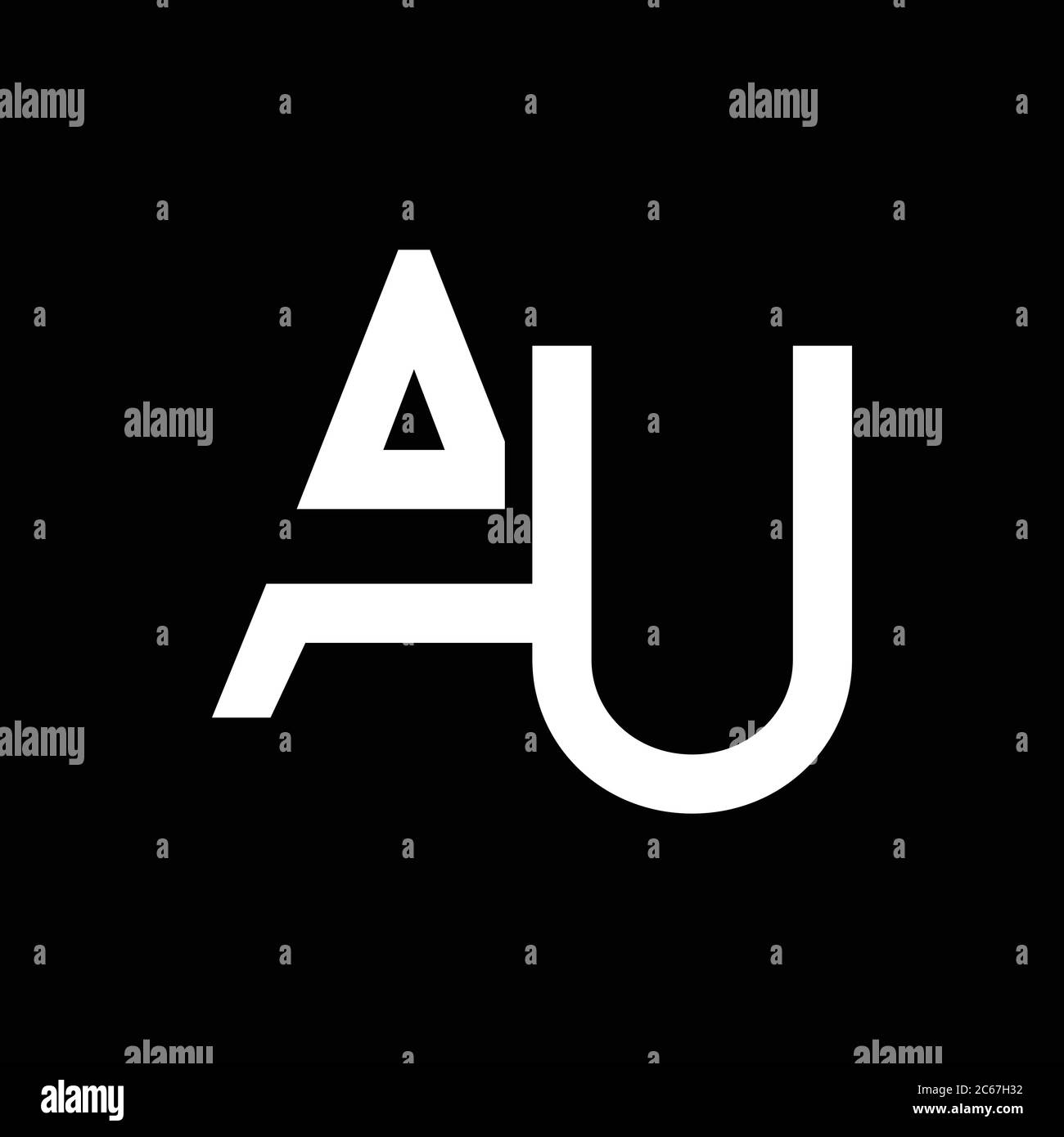 AU Logo Design Business Typography Vector Template. Creative Linked ...
