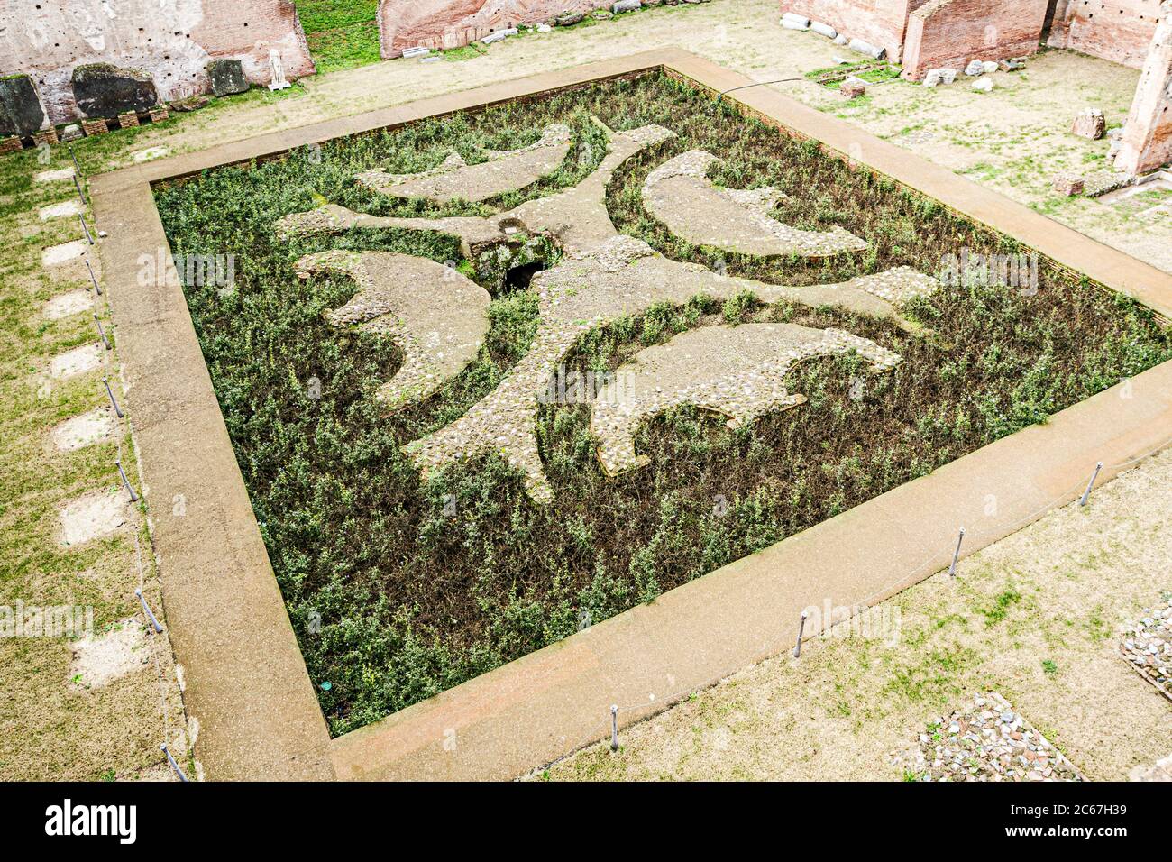 Remains of the lower peristyle of the Domus Augustana. Rome, Province ...