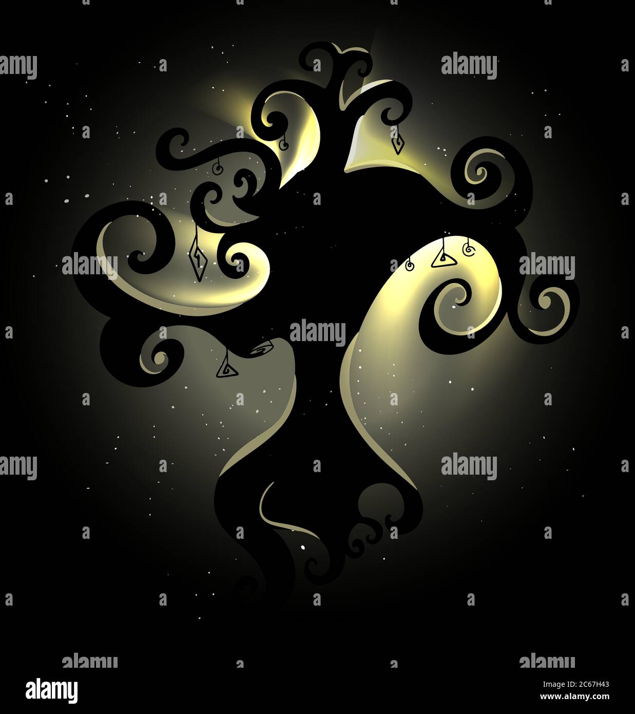 Light behind tree Stock Vector Images - Alamy