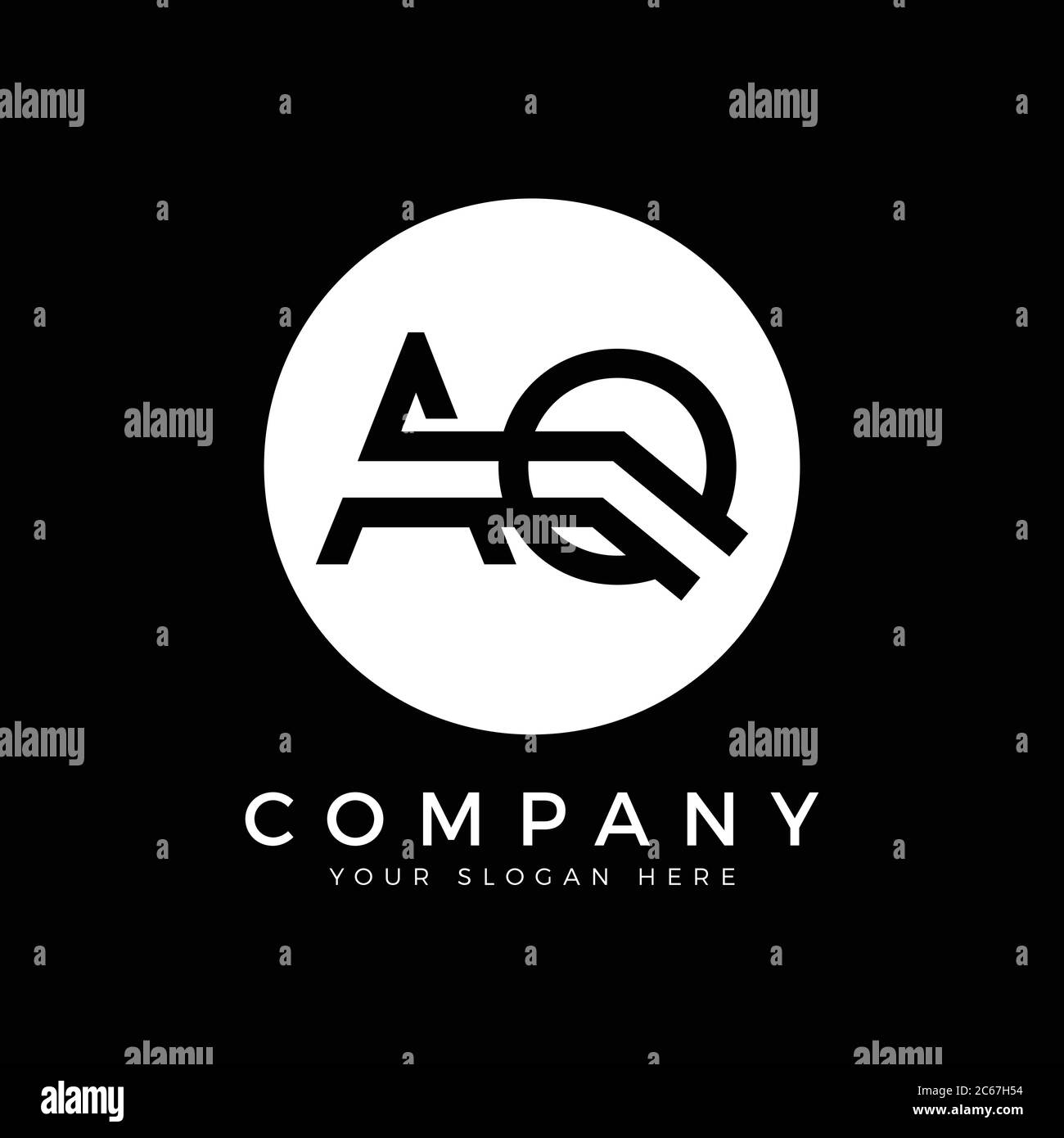 AQ Logo Design Business Typography Vector Template. Creative Linked ...