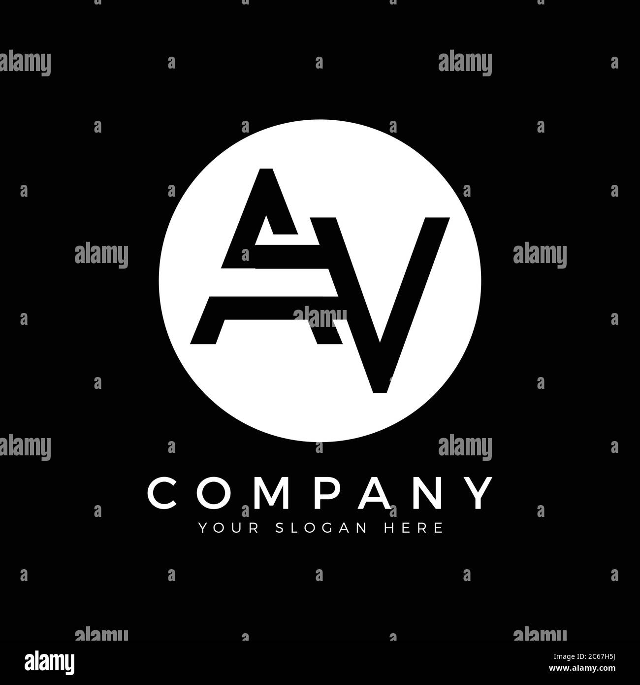 AV Logo Design Business Typography Vector Template. Creative Linked Letter AV Logo Template. AV ...