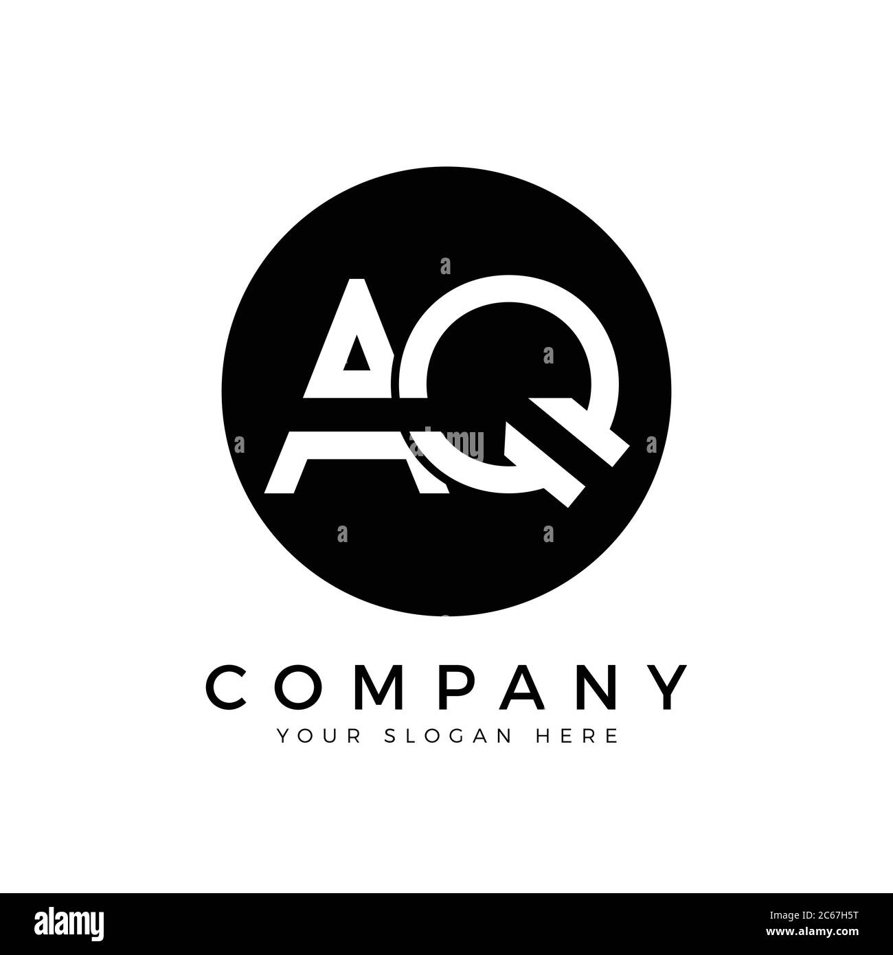 AQ Logo Design Business Typography Vector Template. Creative Linked ...