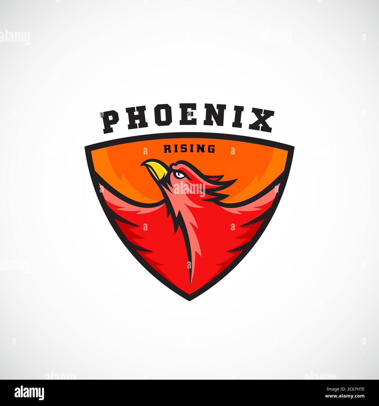 Phoenix Rising Abstract Vector Logo Template. Flying Fire Bird ...
