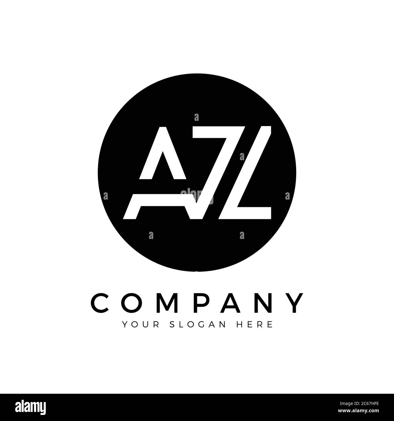 AZ Logo Design Business Typography Vector Template. Creative Linked ...