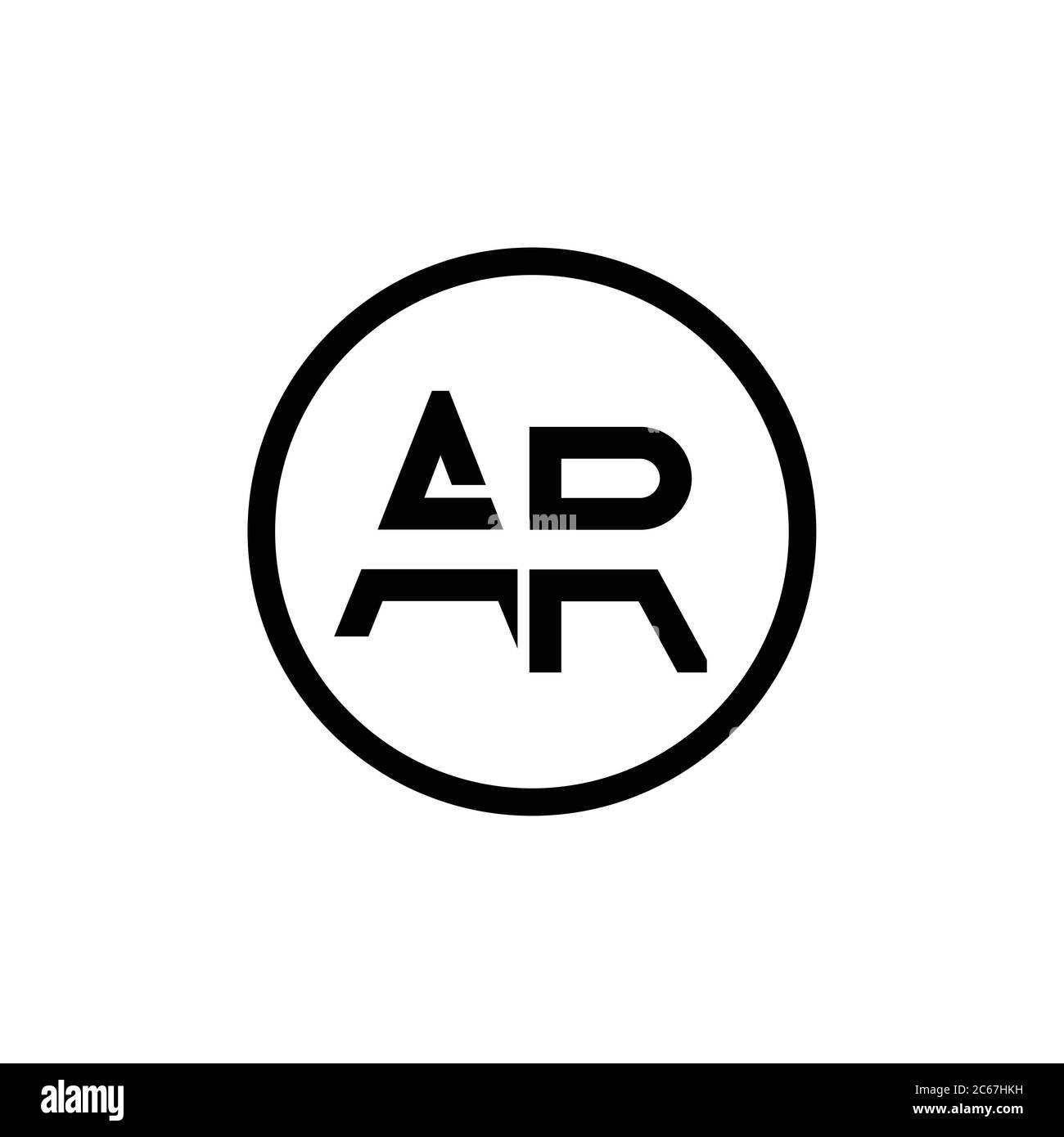 AR Logo Design Business Typography Vector Template. Creative Linked ...