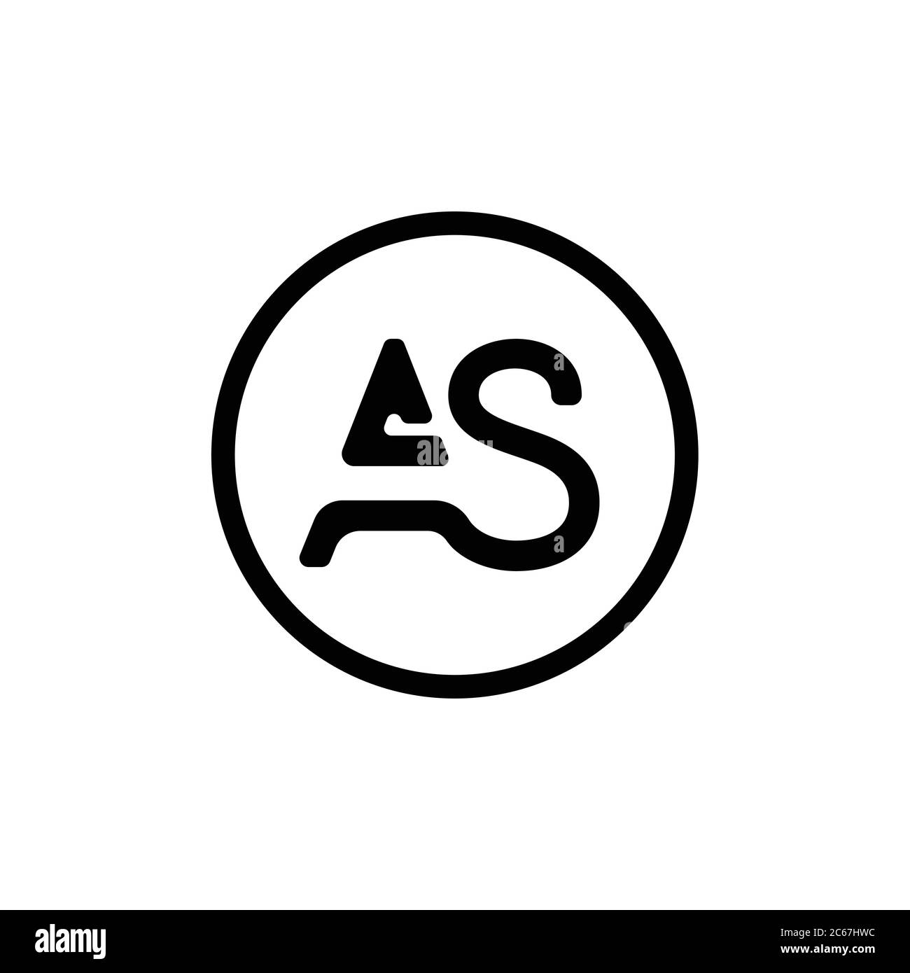 AS Logo Design Business Typography Vector Template. Creative Linked ...