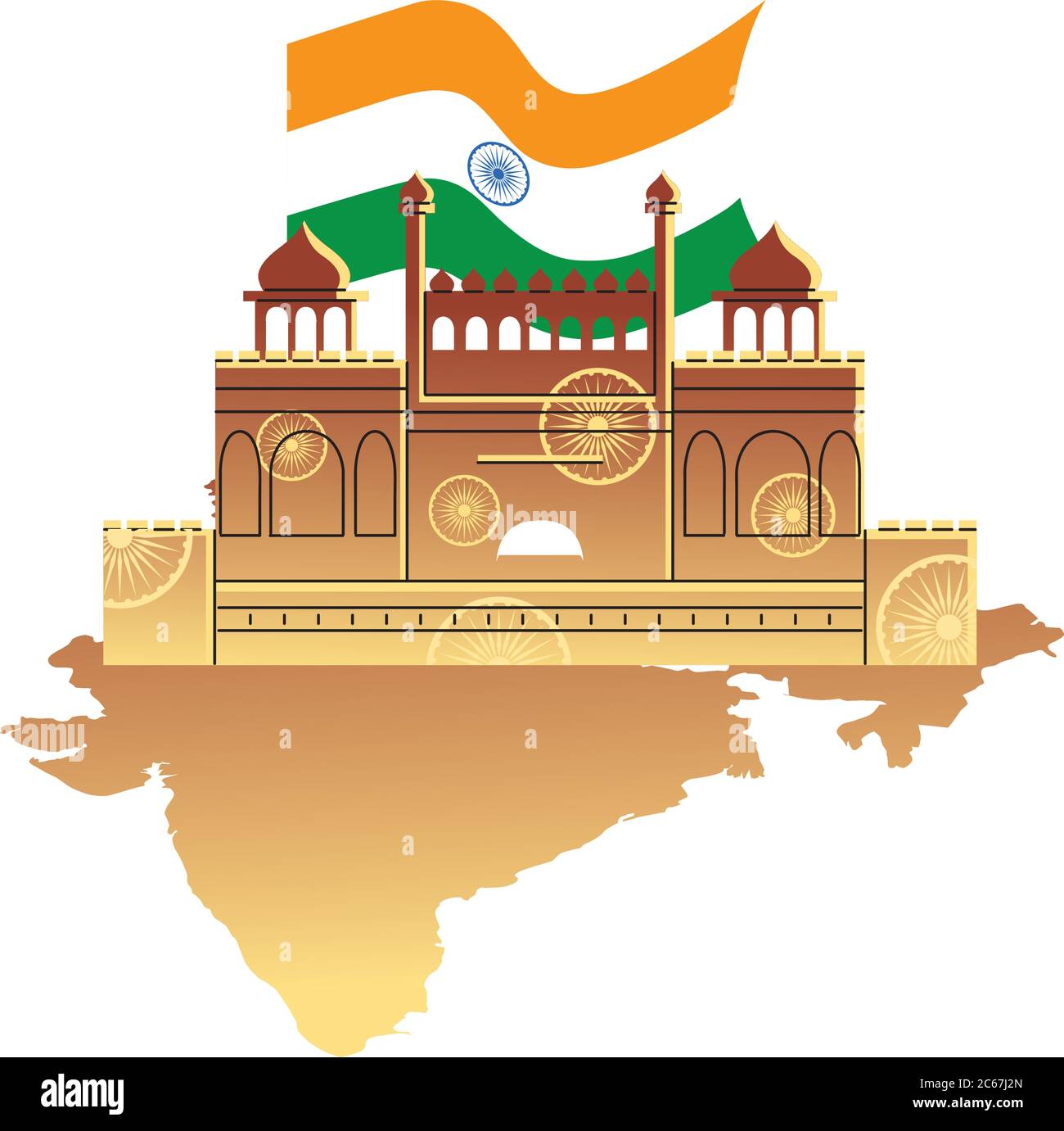 famous temples and monuments of india vector illustration design Stock ...