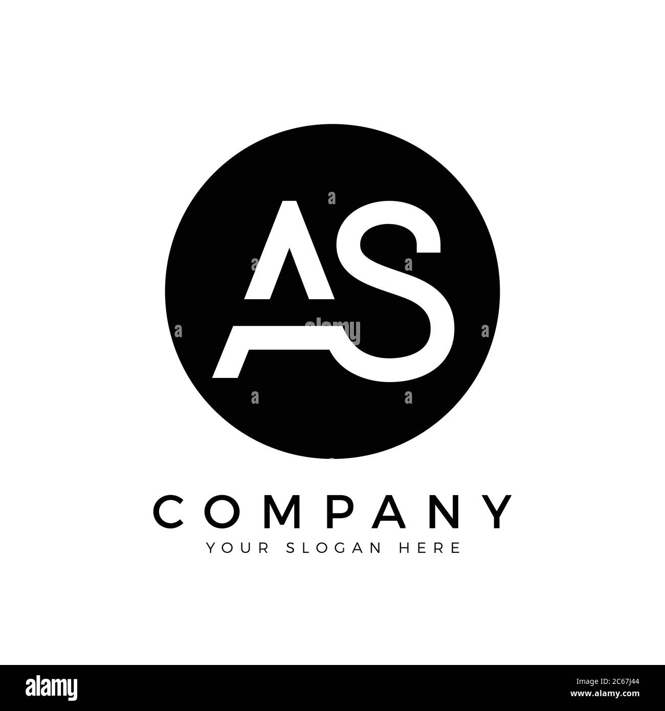 AS Logo Design Business Typography Vector Template. Creative Linked ...