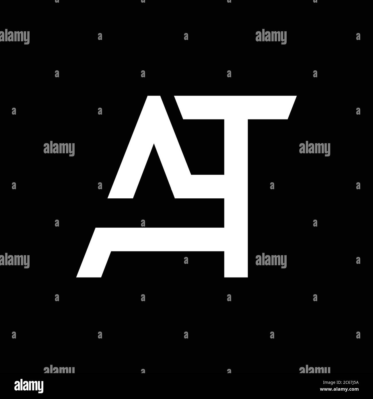 AT Logo Design Business Typography Vector Template. Creative Linked ...