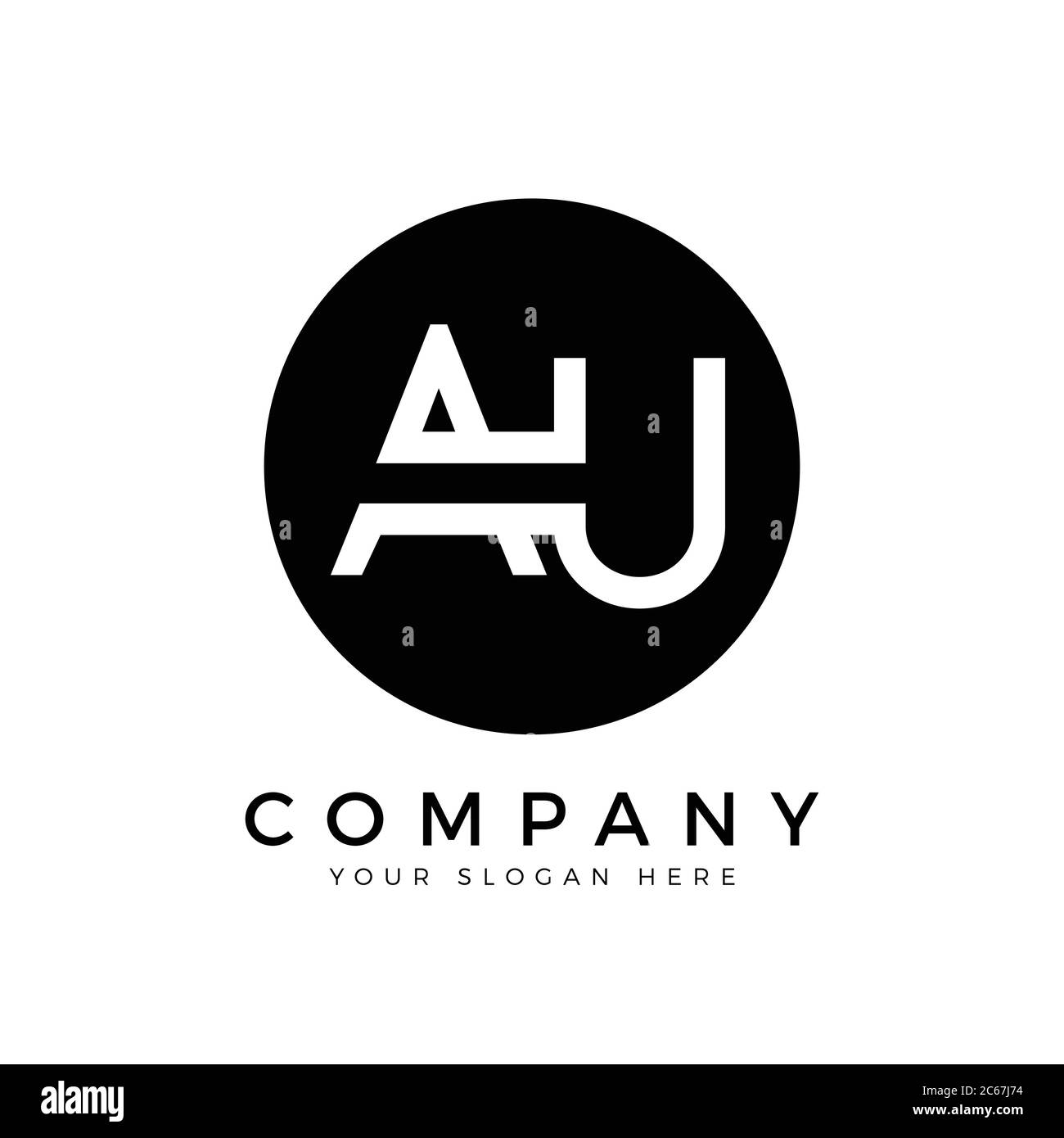 AU Logo Design Business Typography Vector Template. Creative Linked ...