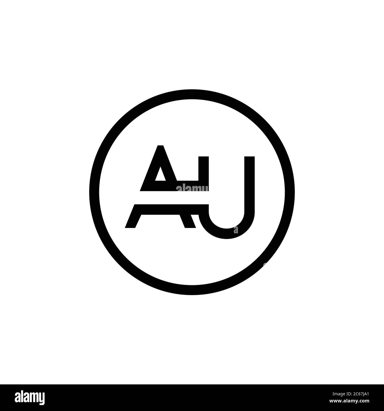AU Logo Design Business Typography Vector Template. Creative Linked ...
