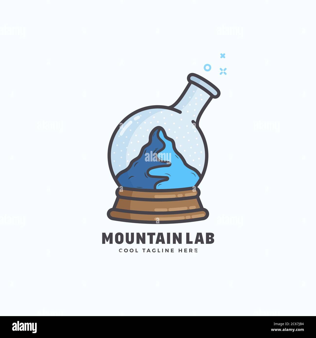 Mountain Lab Abstract Vector Sign, Emblem or Logo Template. Snow Ball ...