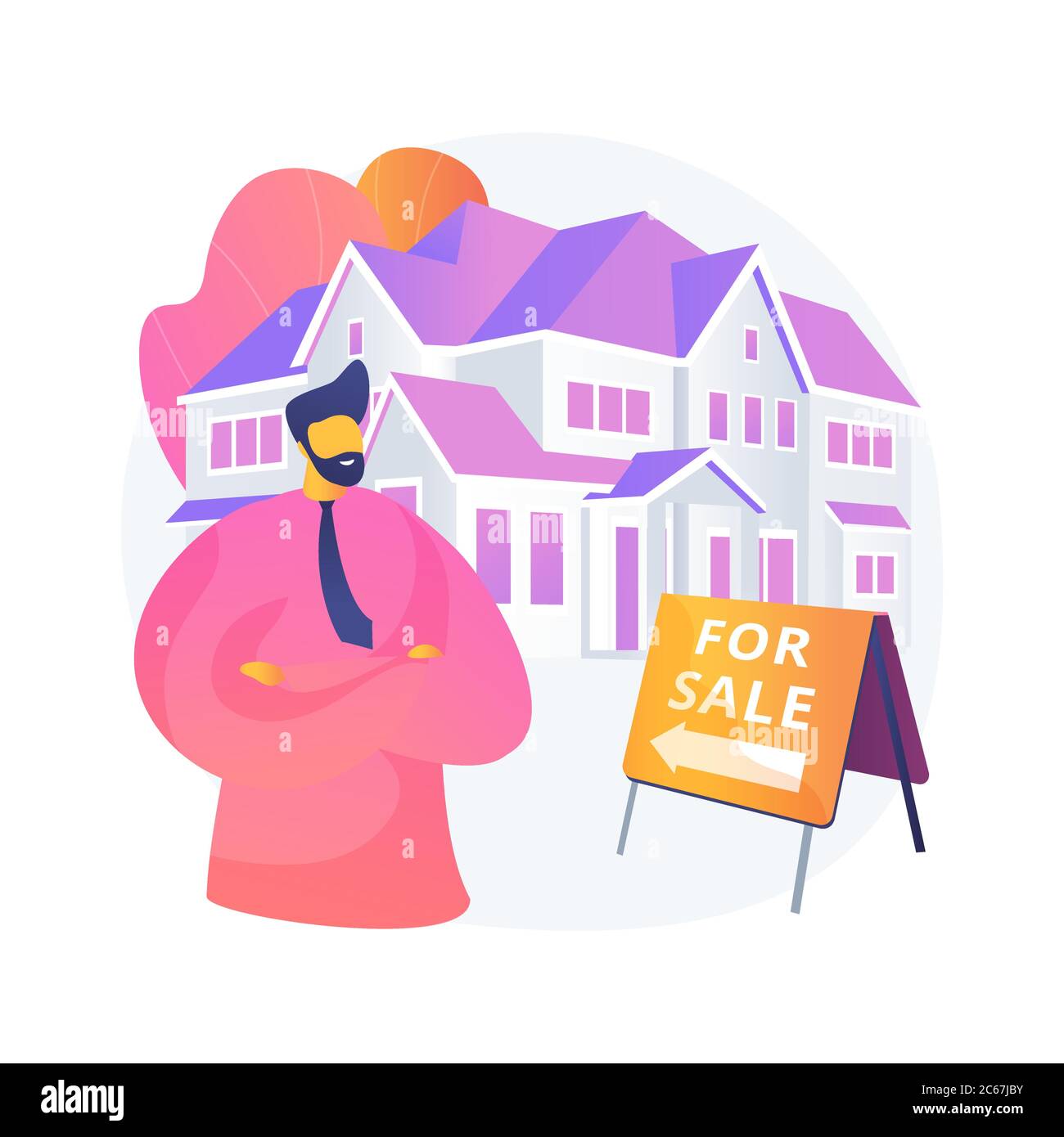 Real estate agent abstract concept vector illustration Stock Vector ...