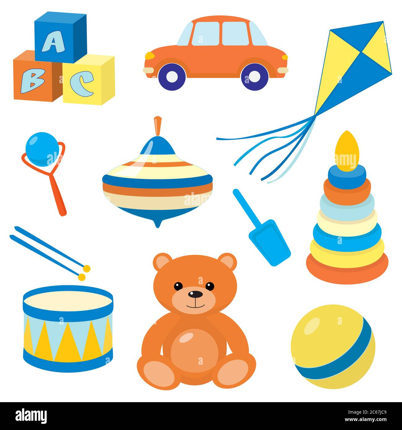 Collection of colorful children's toys Stock Vector Image & Art - Alamy