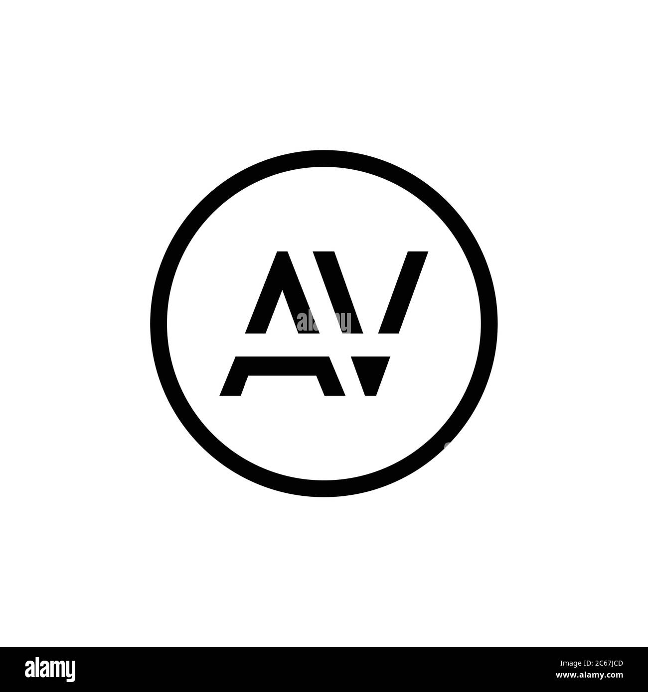 AV Logo Design Business Typography Vector Template. Creative Linked ...