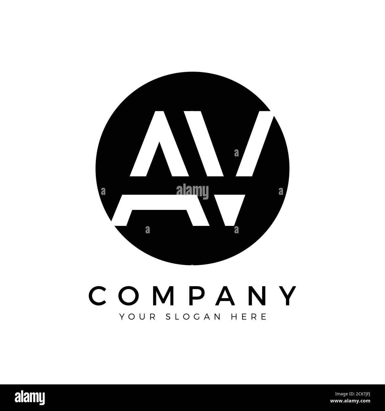 AV Logo Design Business Typography Vector Template. Creative Linked ...