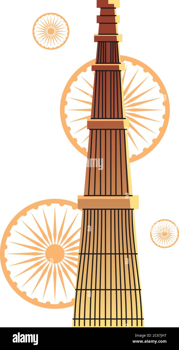 famous temples and monuments of india vector illustration design Stock ...