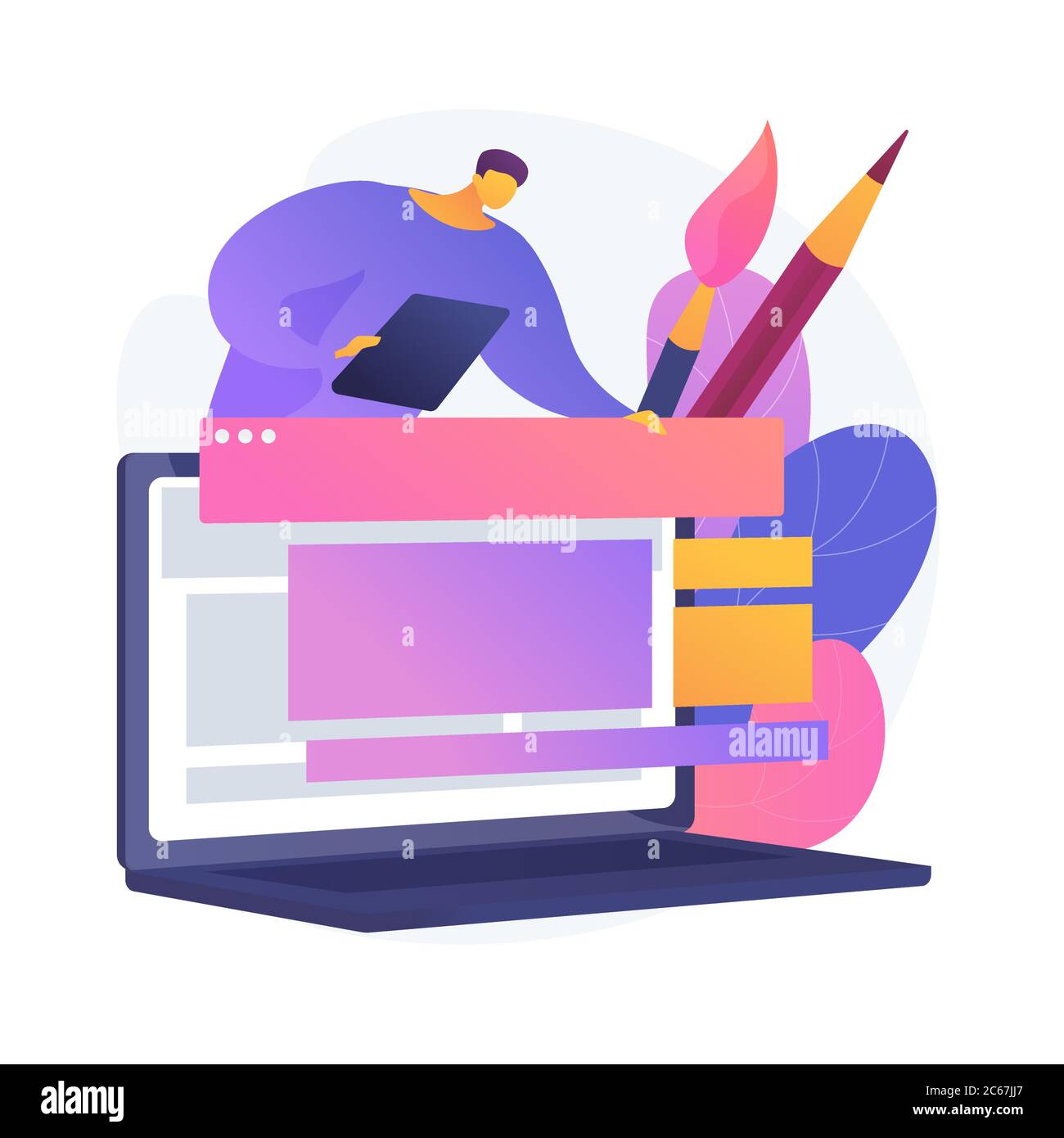 Graphic design video tutorial vector concept metaphor Stock Vector ...