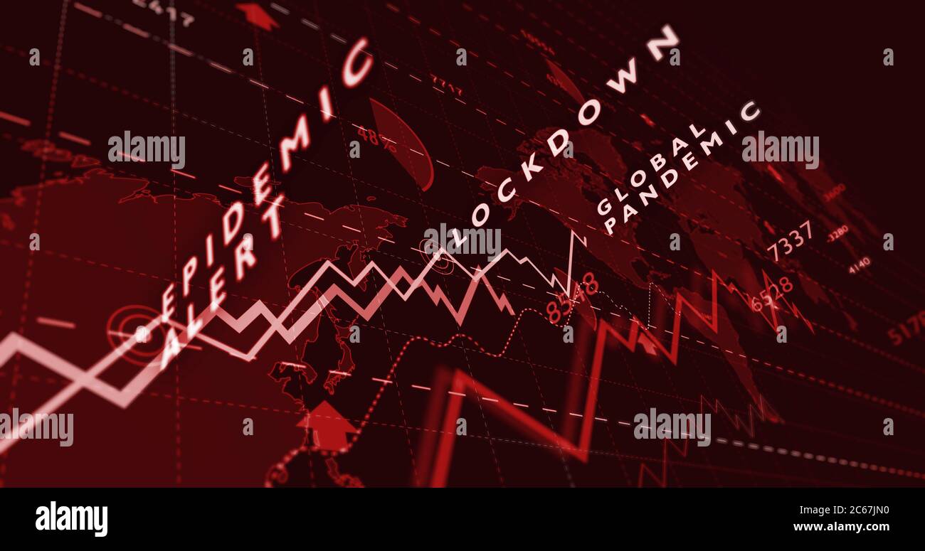 Global epidemic crisis red chart. Graph of incidence growth on world ...
