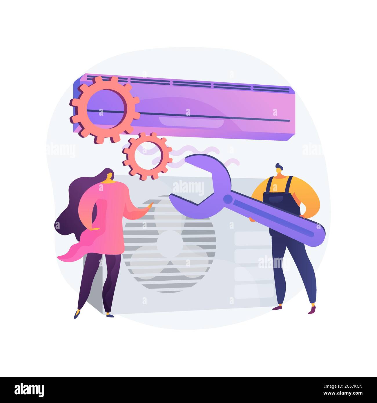 Air conditioning and refrigeration services abstract concept vector ...