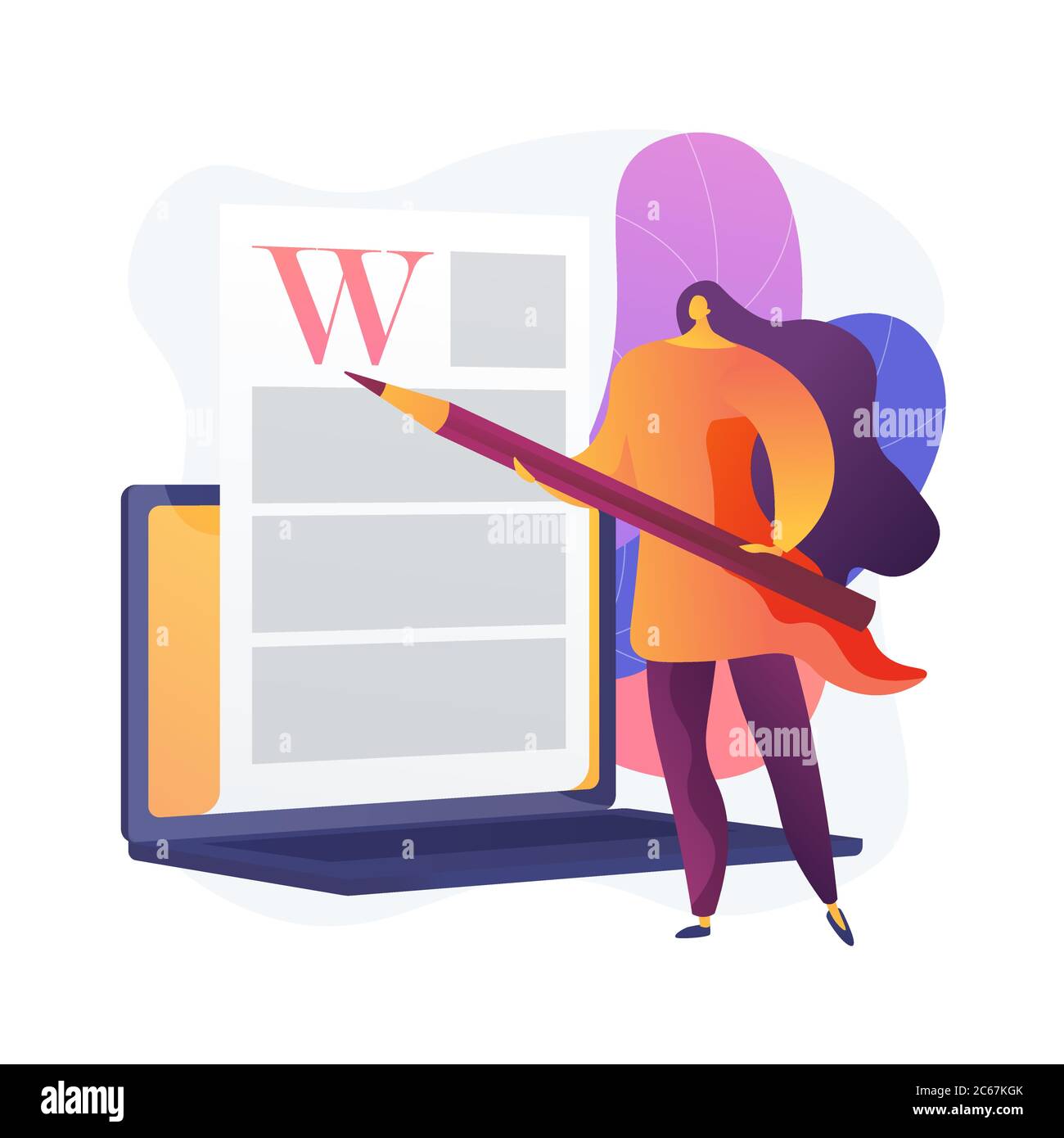 Creative content writing vector concept metaphor Stock Vector Image ...