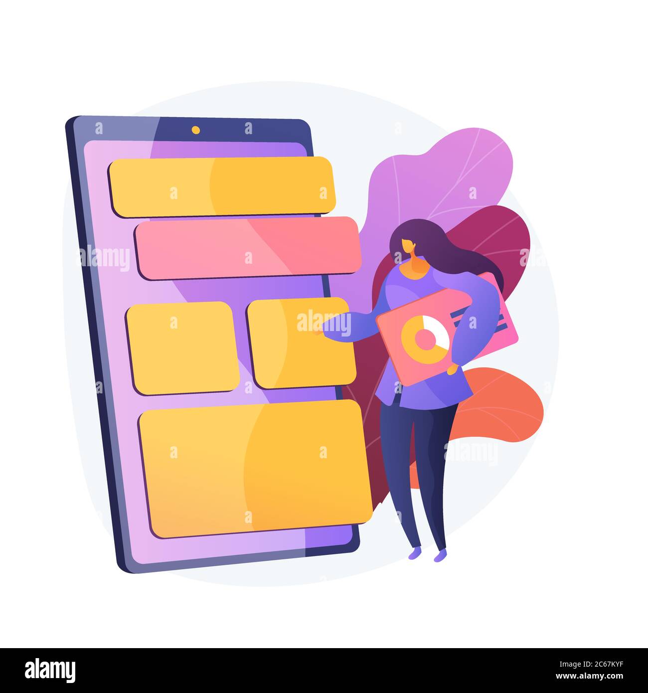 Mobile software optimization, UI, UX development vector concept ...