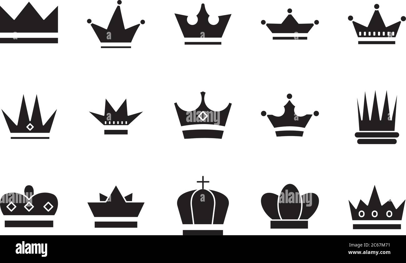 bundle of crowns royal set icons vector illustration design Stock ...