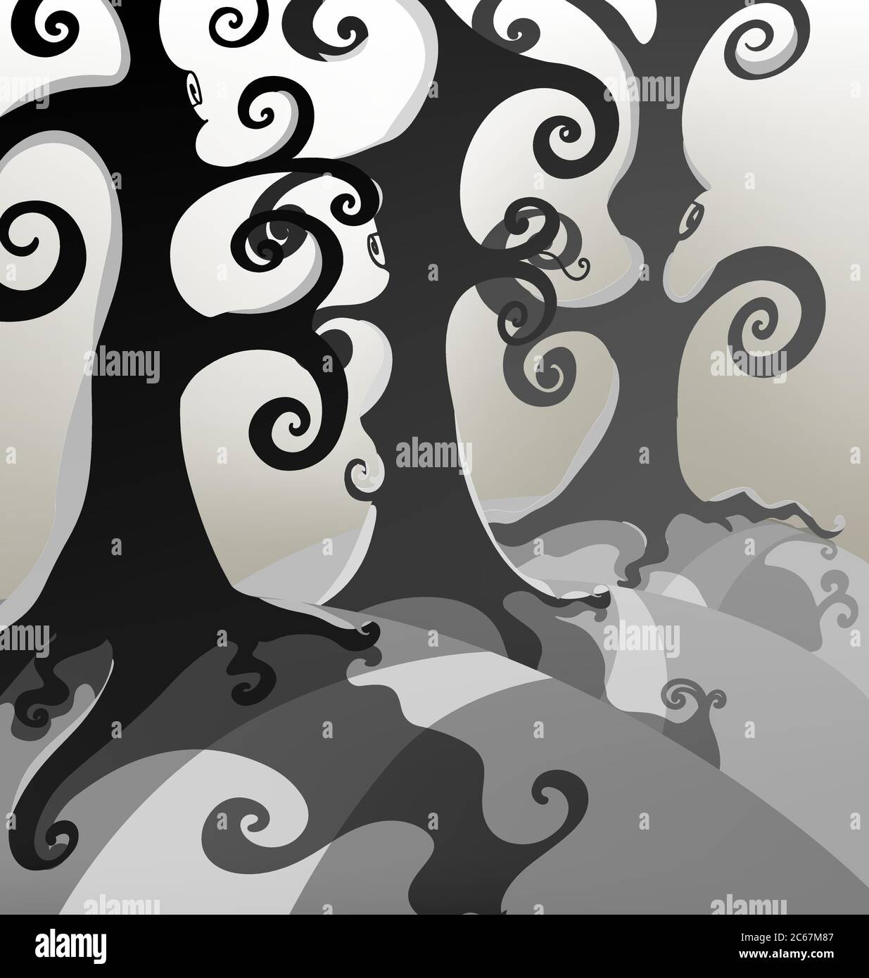 Tall trees with roots Stock Vector Images - Alamy