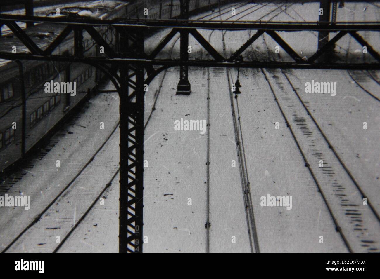 Fine 70s vintage black and white lifestyle photography of freight cars ...