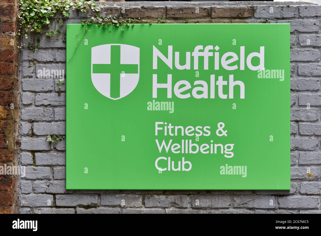 Nuffield Health logo seen on their Cousin Lane club.Gyms & indoors ...