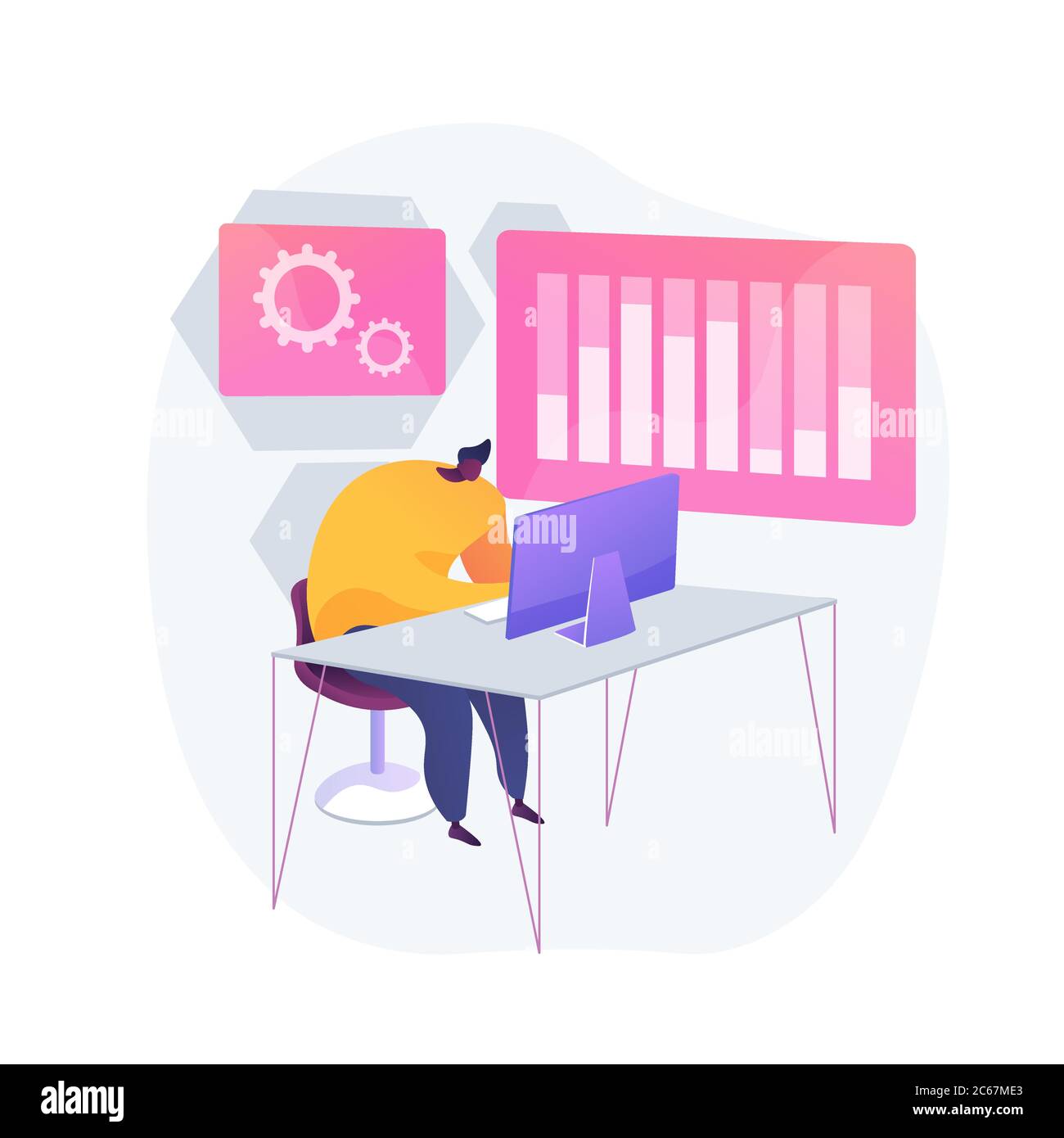 Desktop metaphor background Stock Vector Images - Alamy