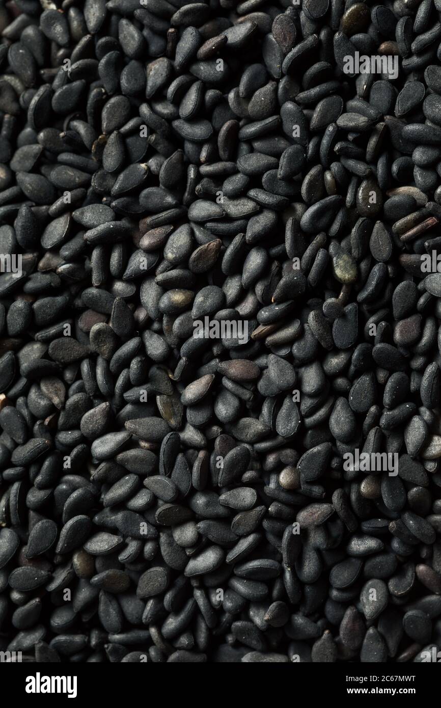 Raw Dry Organic Black Sesame Seeds in a Bowl Stock Photo - Alamy