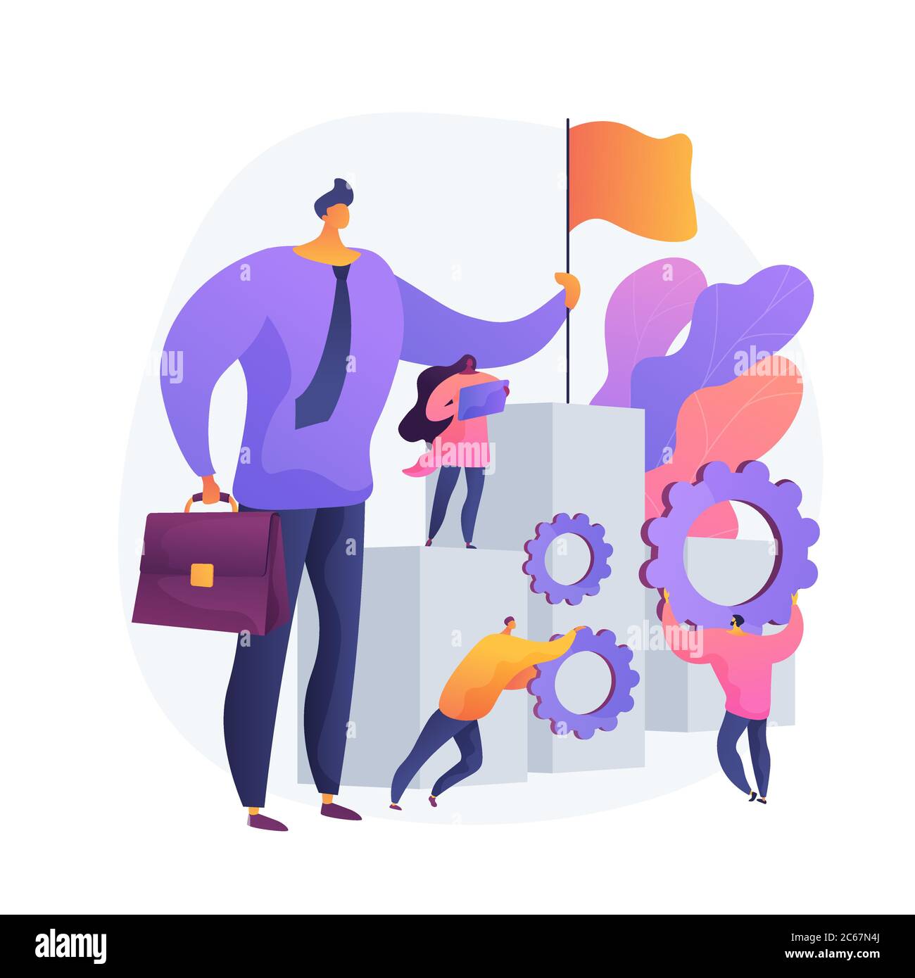 Teamwork and leadership vector concept metaphor Stock Vector Image ...