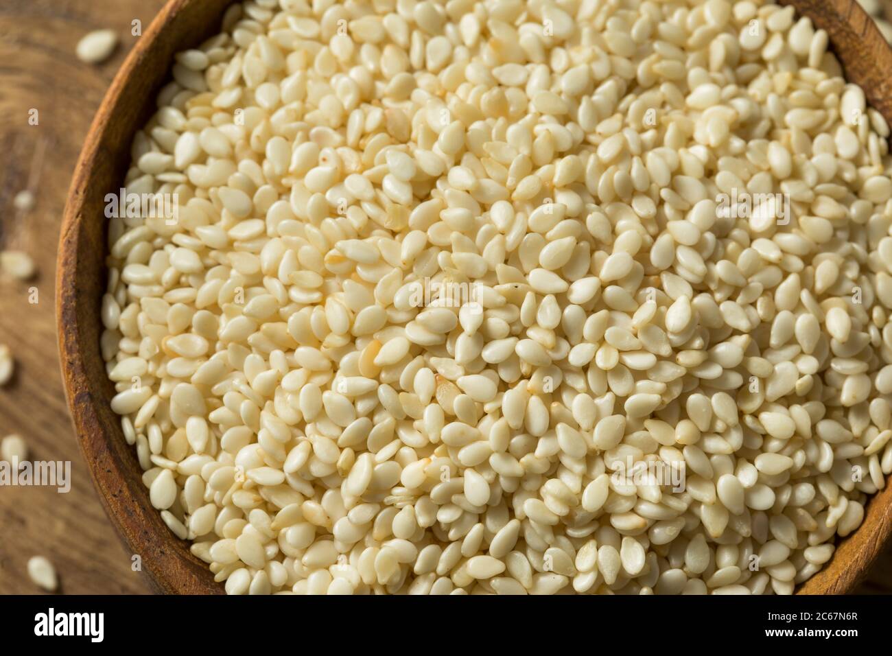 Raw Organic Dry White Sesame Seeds in a Bowl Stock Photo - Alamy