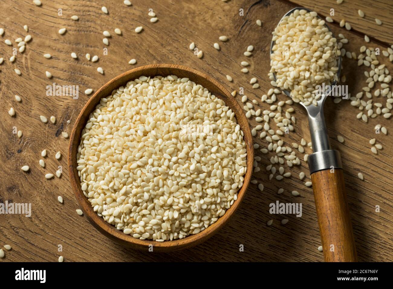 Raw Organic Dry White Sesame Seeds in a Bowl Stock Photo - Alamy