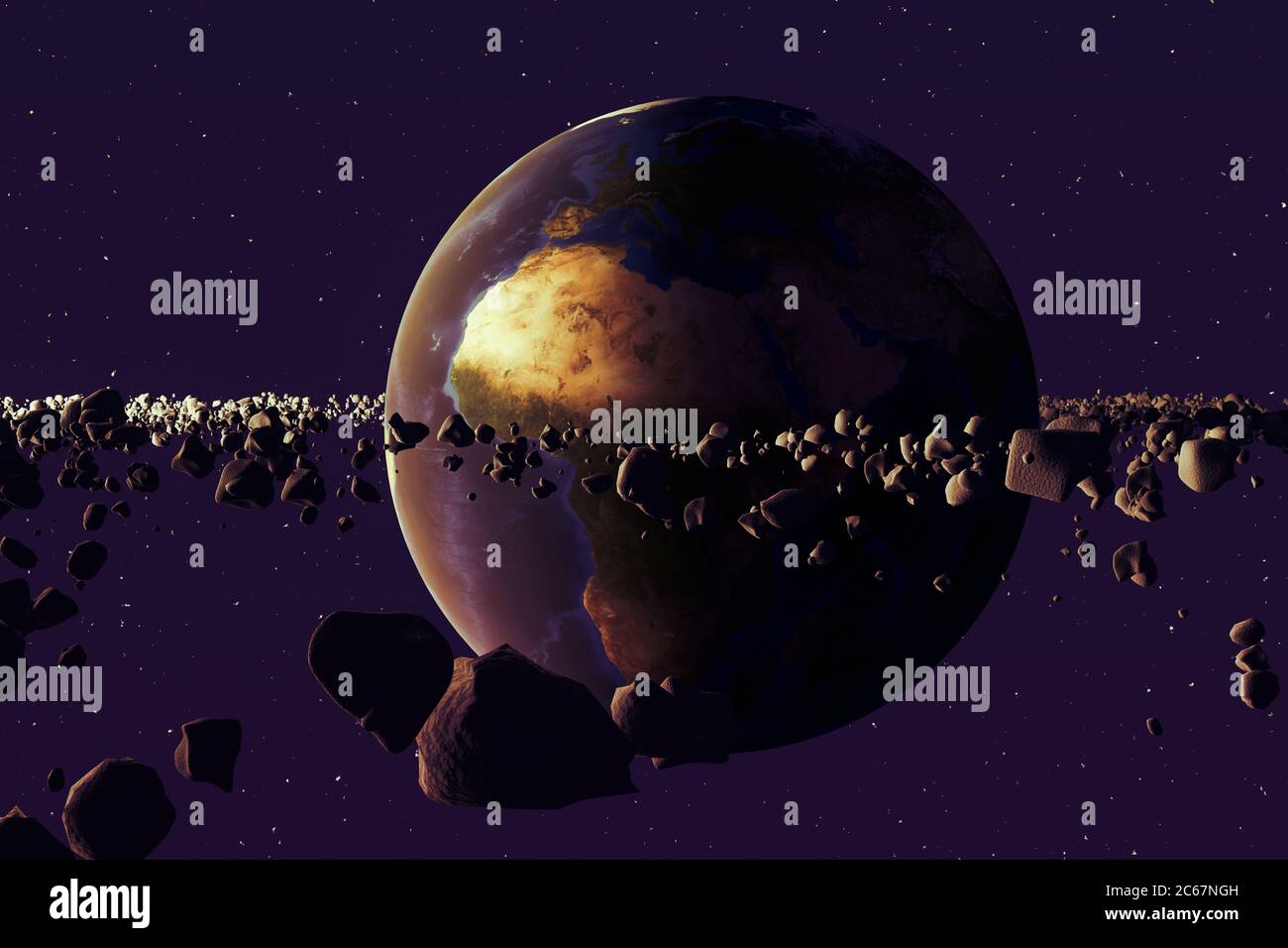 Close Up Asteroid On Earth