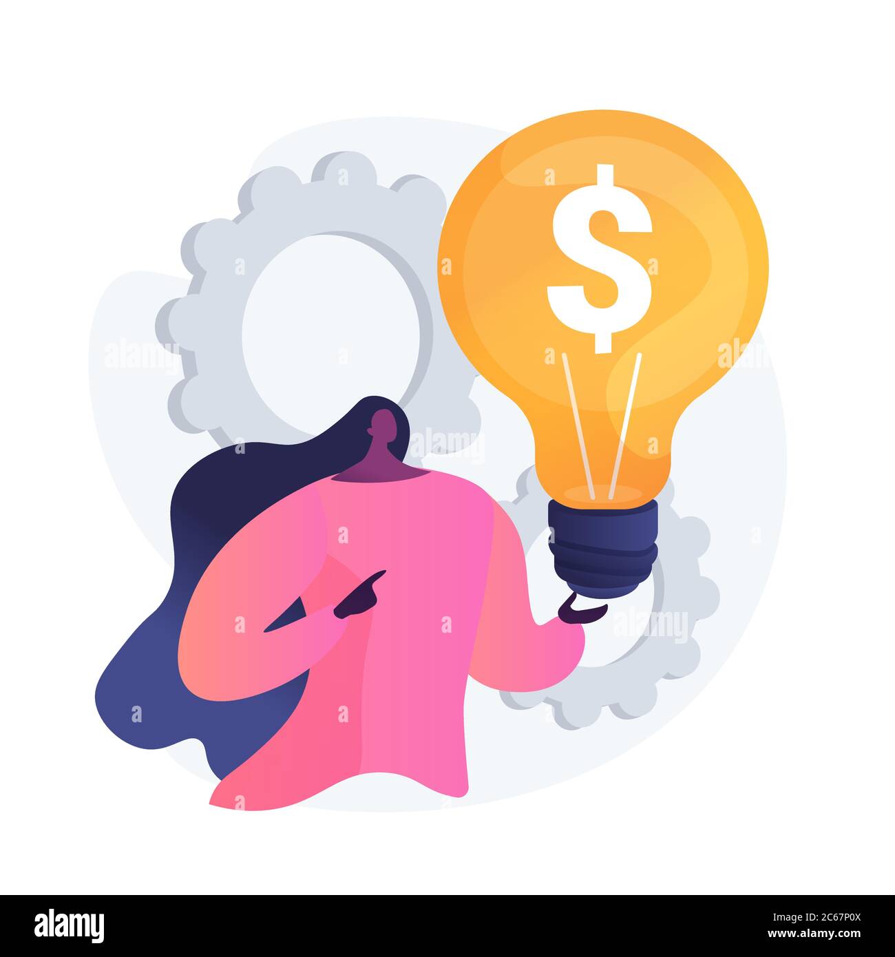 Startup money thinking icon Stock Vector Images - Alamy