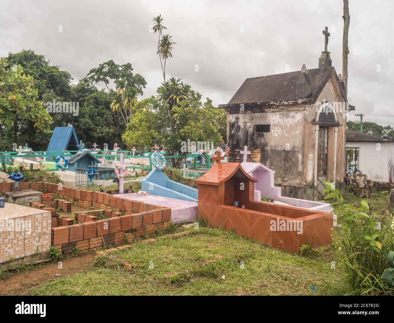 Benjamin Constant, Amazonas,Brazil - December 1 , 2018: Local cemetery ...