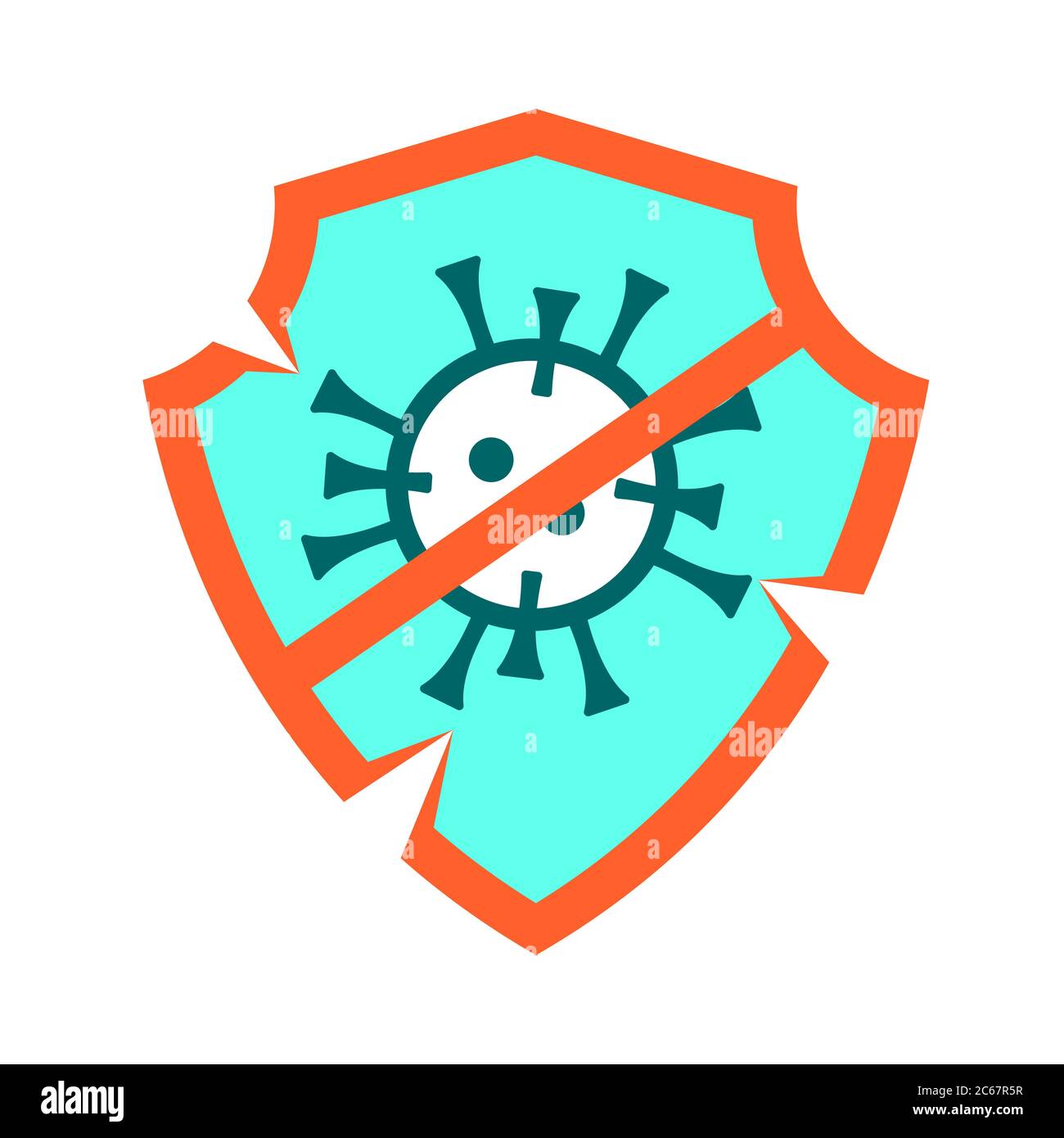 Cracked shield against coronavirus Stock Vector Image & Art - Alamy