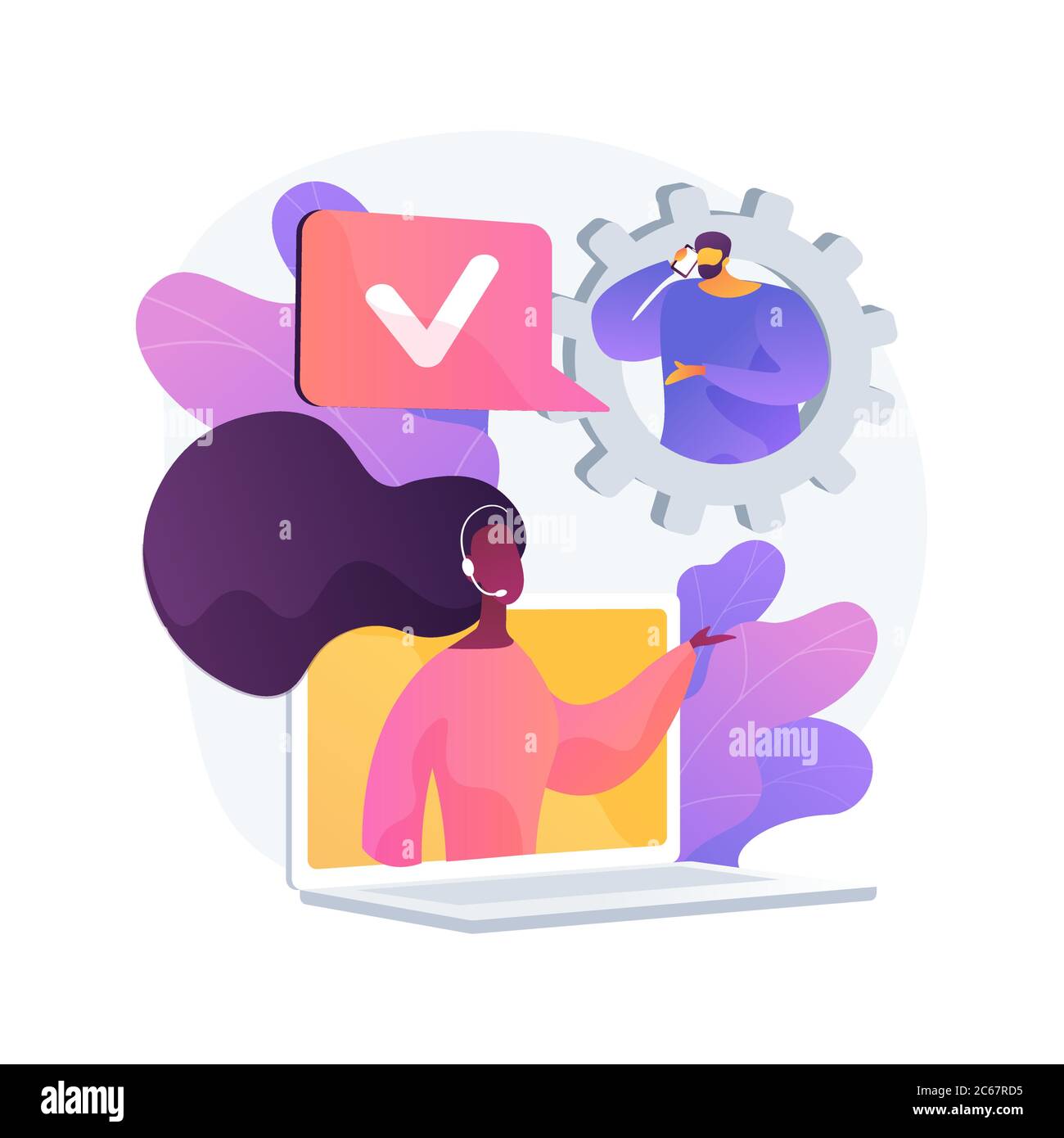 Call centre laptop people Stock Vector Images - Alamy