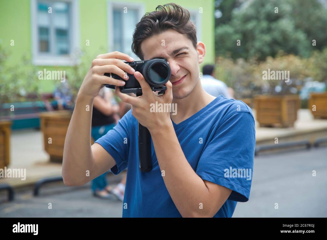 Gimbal Operator with black equipament - Stabilizer and camera ...